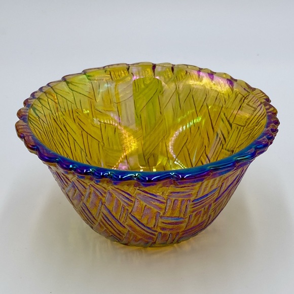 Indiana Glass | Dining | Vintage Marigold Carnival Glass Small Bowl ...